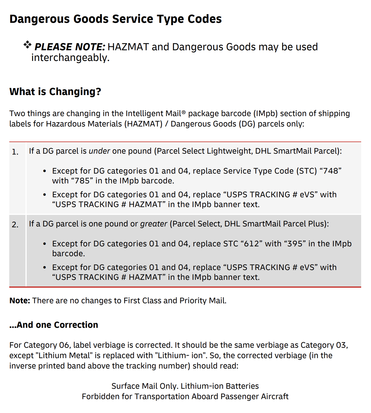 Important Changes to Your DHL eCommerce HAZMAT Shipping Labels